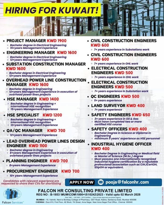 HSE Manager (KWD 1400), HSE Specialist (KWD 1200), Safety Engineers ...