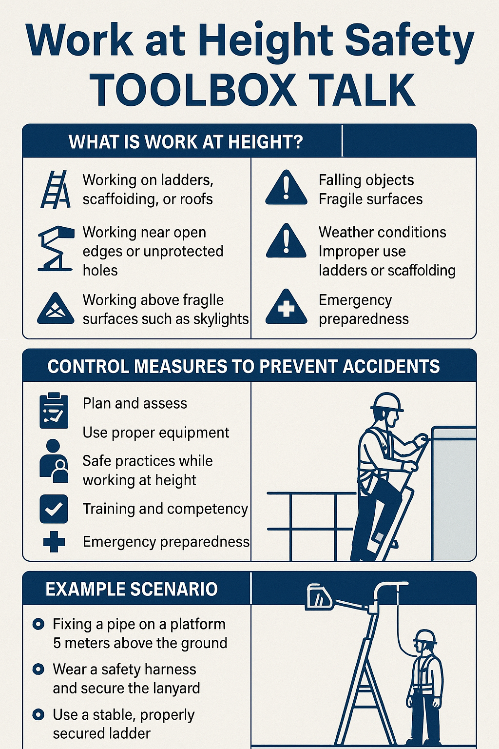 Work at Height Safety Toolbox Talk (TBT) - HSE STUDY GUIDE