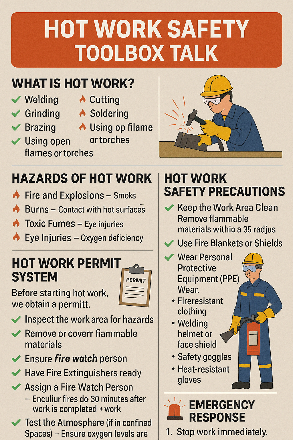 Hot Work Safety Toolbox Talk (TBT) - HSE STUDY GUIDE